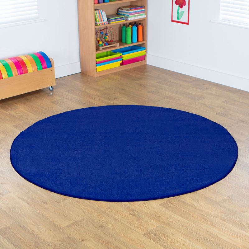 Luxury Super Soft Circular Carpet - Navy - 2m diameter MAT1191 ...
