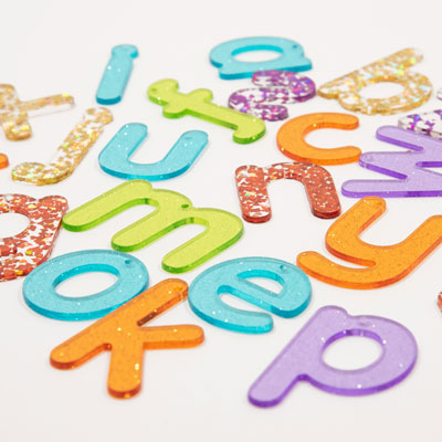 Rainbow Glitter Letters - 70mm - Set of 26 CD72433 | Primary ICT