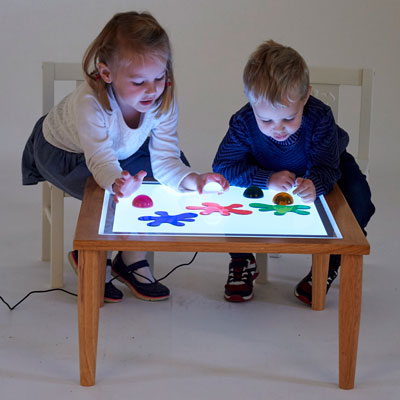 Multi Height Wooden Light Table with Integrated Bright LED Panel ...