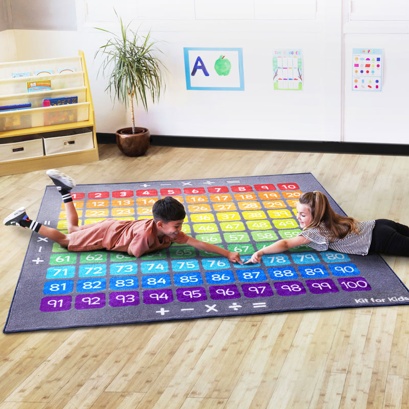 100 Square Counting Grid Carpet - 2m x 2m MAT1247 | Primary ICT