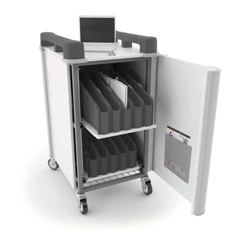 LapCabbymini 20 Bay Netbook Charging Trolley (Vertical) - with Charcoal ...
