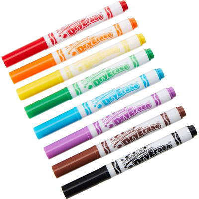 Crayola Washable Dry-Erase Markers - Assorted Colours - Pack of 8 ...