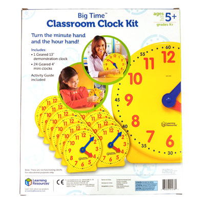 Big Time Classroom Geared Clock Bundle - includes 1x Teacher & 24x Mini ...