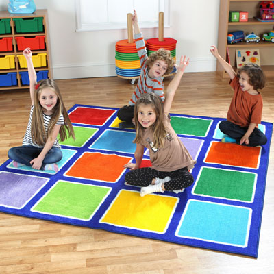 Rainbow Square Placement Carpet - 2m x 2m MAT1019 | Primary ICT