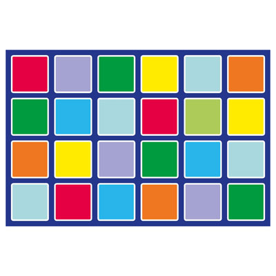 Rainbow Squares Rectangular Placement Carpet - 3m x 2m MAT1013 ...