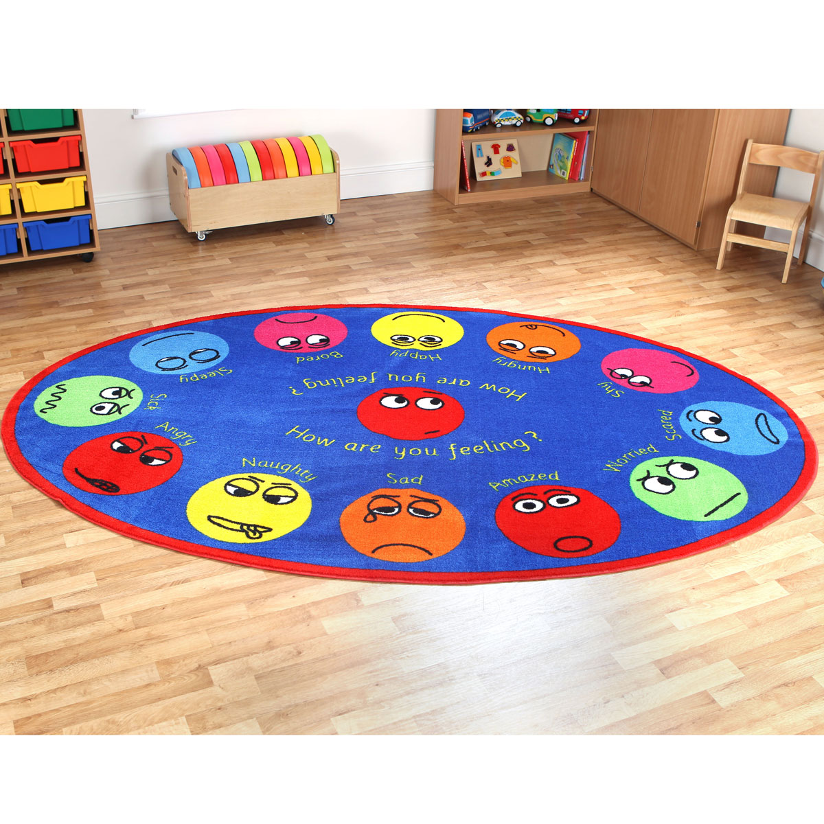 Emotions Interactive Oval Carpet - 3m x 2m MAT1008 | Primary ICT