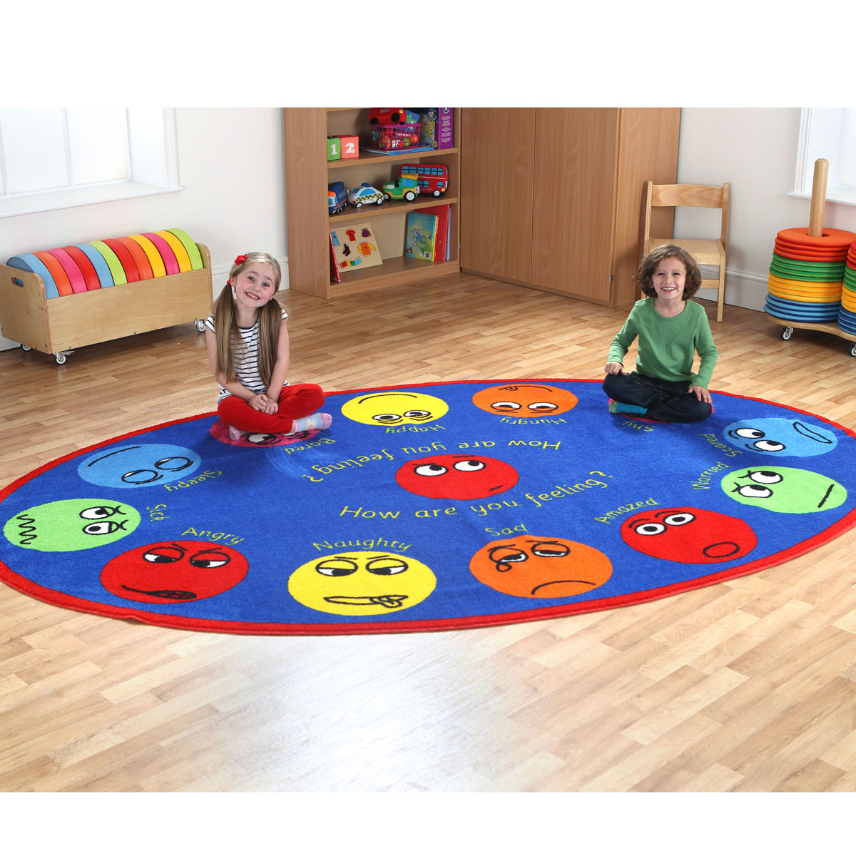 Emotions Interactive Oval Carpet - 3m x 2m MAT1008 | Primary ICT