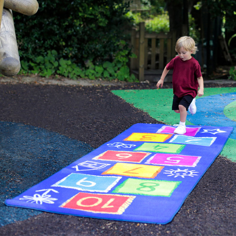 Hopscotch Outdoor Rectangular Play Mat - 3m x 1m MAT1010 | Primary ICT