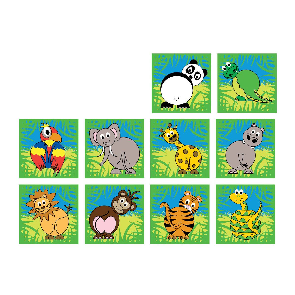 Town & Country Zoo Animals Mini Placement Carpets - Set of 30 (40x40cm ...
