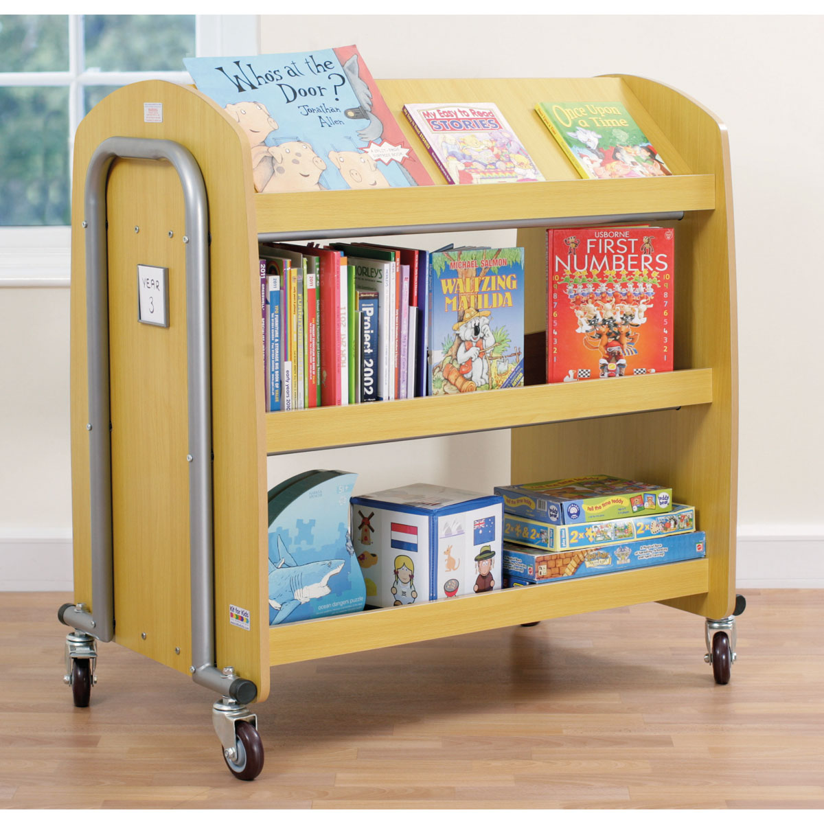 Tuf2 Library Trolley with Display Shelf (Supplied Flat Packed) FN0605 ...
