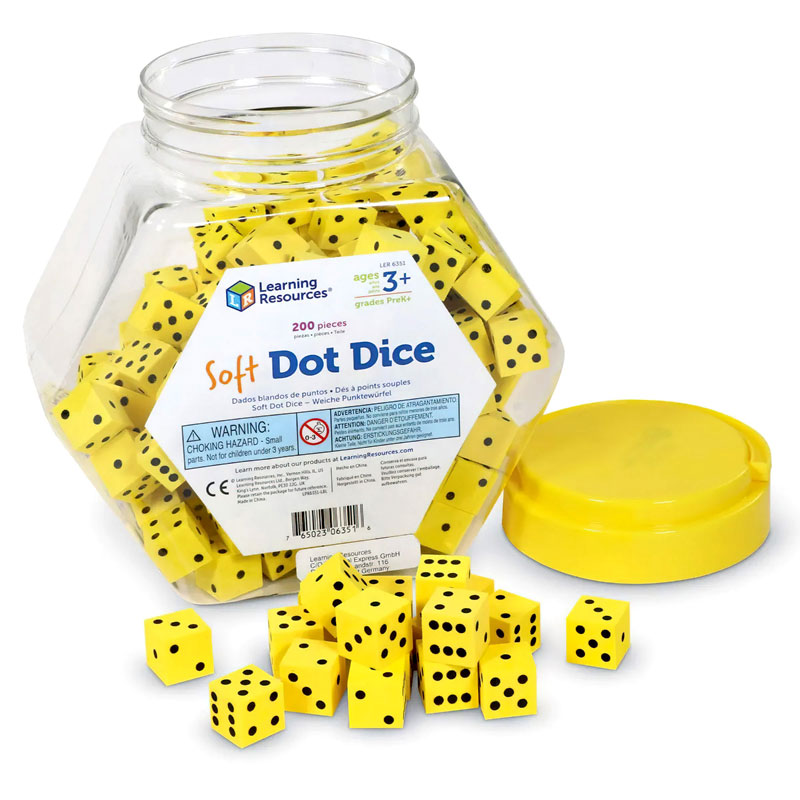Soft Foam Dot Dice (Set of 200) - by Learning Resources LER6351 ...