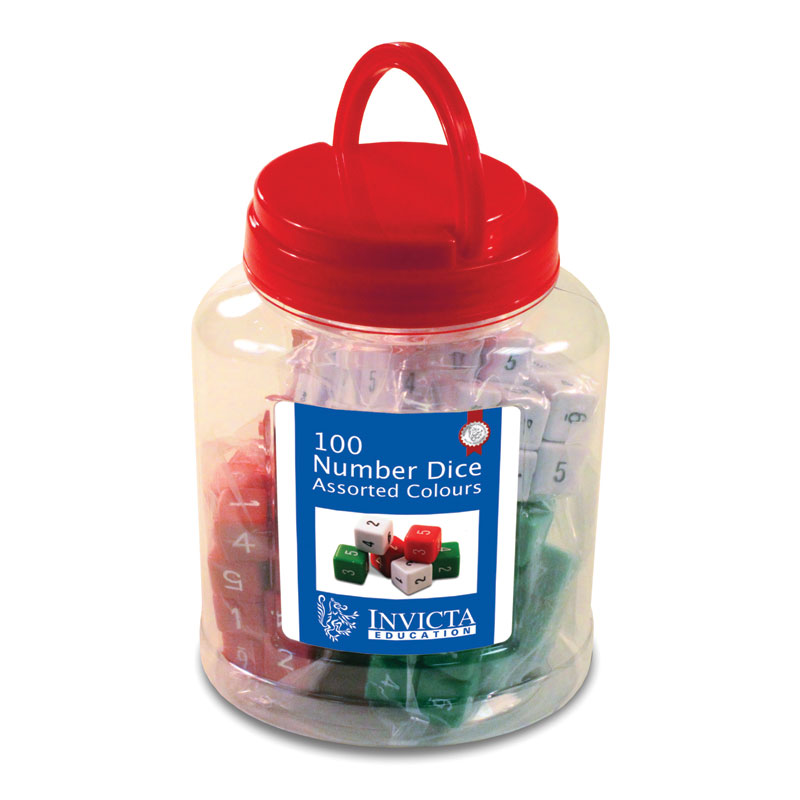 Invicta Number Dice with Tub - Assorted Colours (Set of 100) IP052659 ...