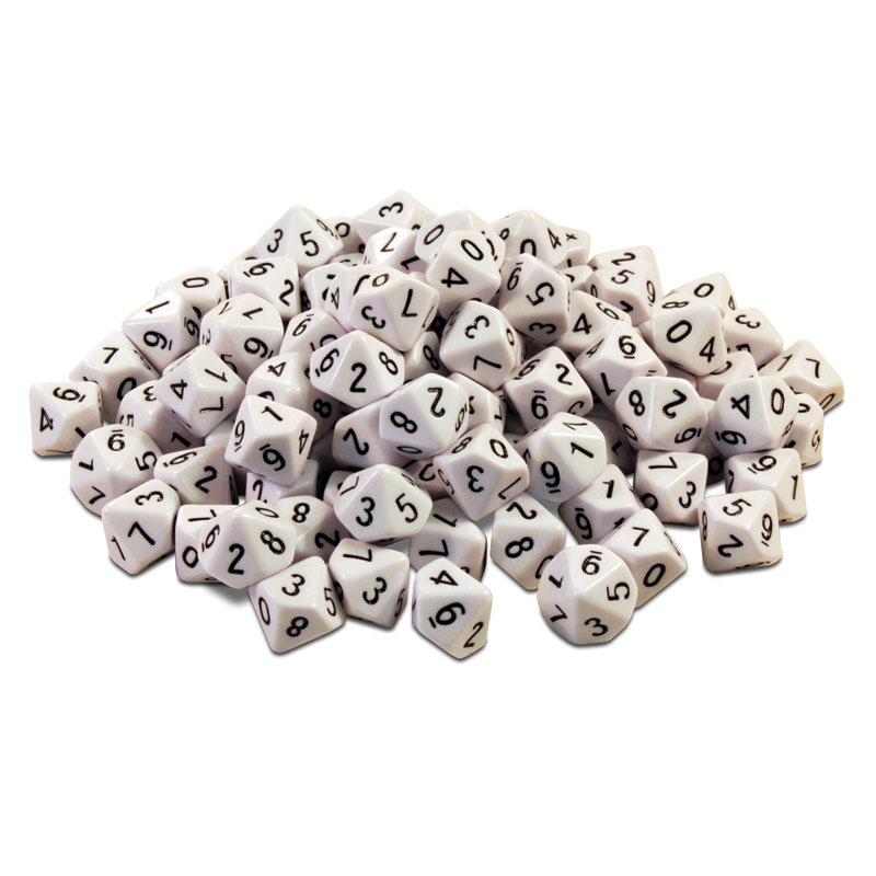 Invicta Ten Sided Number Dice 0-9 - Set of 10 IP052759 | Primary ICT