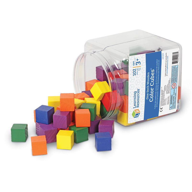Wooden Colour Cubes 2.5cm - Set of 102 - by Learning Resources LER0136 ...