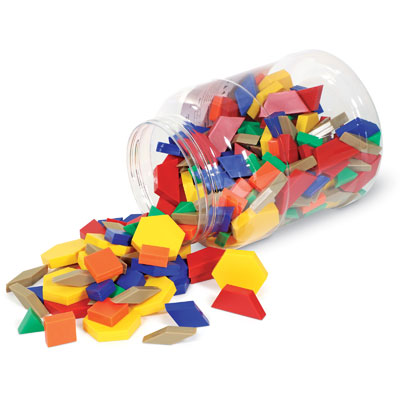 1cm Plastic Pattern Blocks - Set of 250 - by Learning Resources LER0632 ...