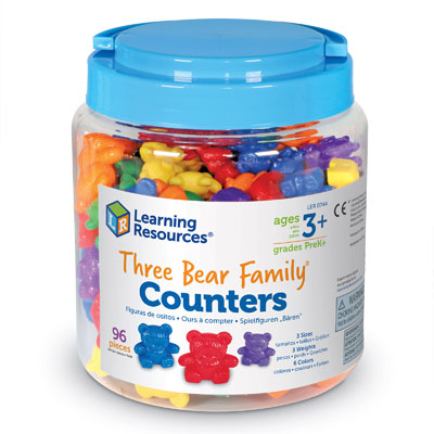 Three Bear Family Counters in Six Colours - Set of 96 - by Learning ...