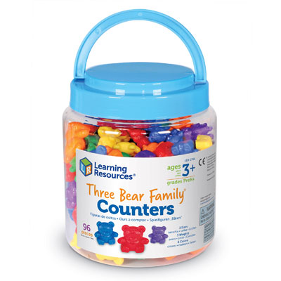 Three Bear Family Counters in Six Colours - Set of 96 - by Learning ...