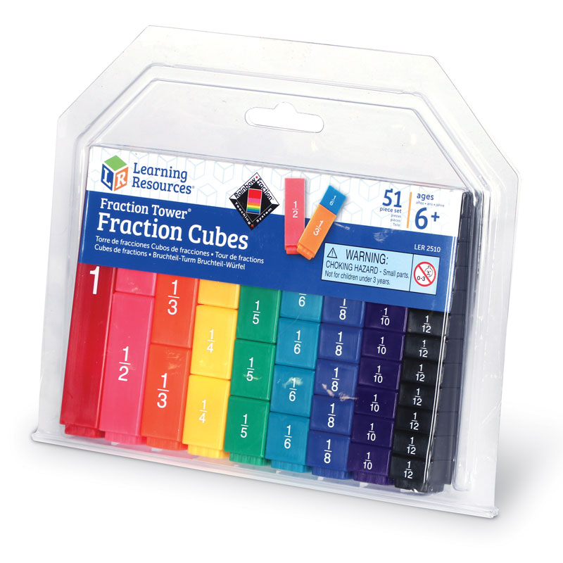 Fraction Tower Cubes Fractions Only - 51 Piece Set - by Learning ...