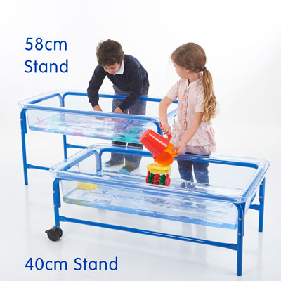 Clear Water Tray - 40cm Height Blue Stand CD75096 | Primary ICT