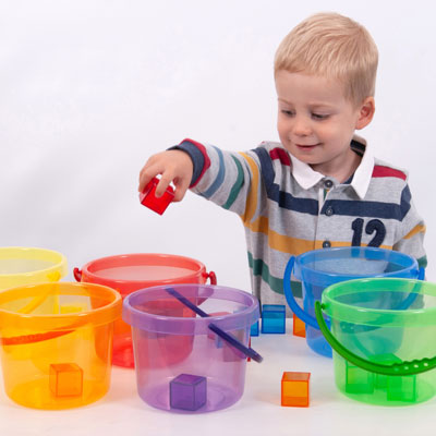 Translucent Colour Rainbow Bucket Set - Set of 6 CD73101 | Primary ICT
