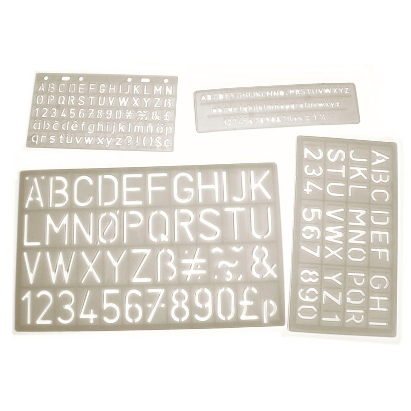 Lettering Stencils 5-30mm - Set of 4 MB4001-4 | Primary ICT