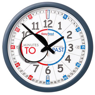 EasyRead Time Teacher Classroom Wall Clock - Past & To - 35cm Diameter ...