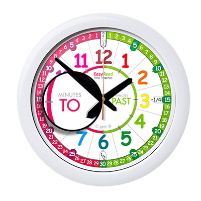 EasyRead Time Teacher Rainbow Face Wall Clock - Past & To - 29cm ...