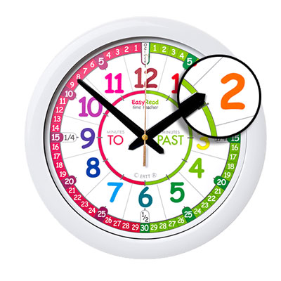 EasyRead Time Teacher Rainbow Face Wall Clock - Past & To - 29cm ...
