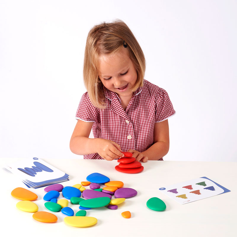 Rainbow Pebbles - Set of 36 Pebbles and 20 Activity Cards CD54047 ...