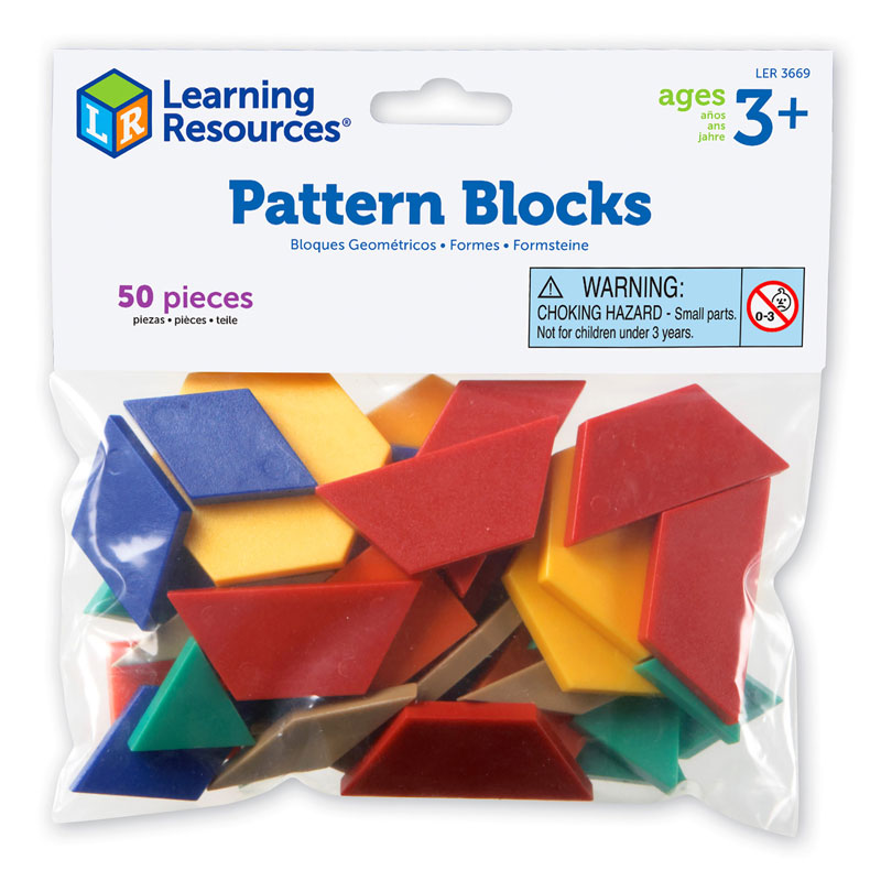 Pattern Blocks Smart Pack - Set of 50 - by Learning Resources LER3669 ...