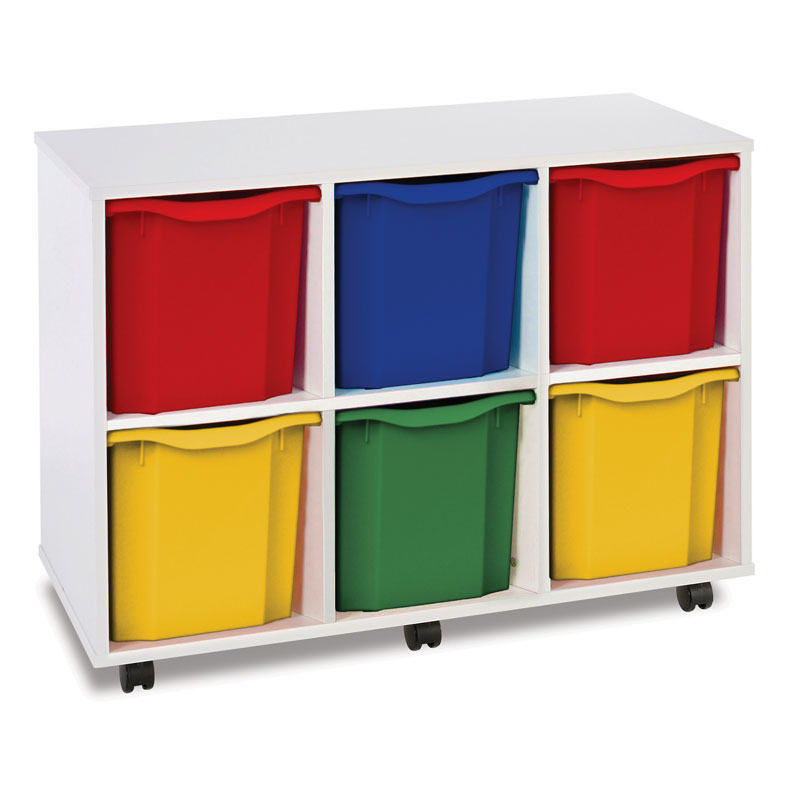 White Tray Storage Unit - with 6x Quad-Sized Trays WHI1062 | Primary ICT